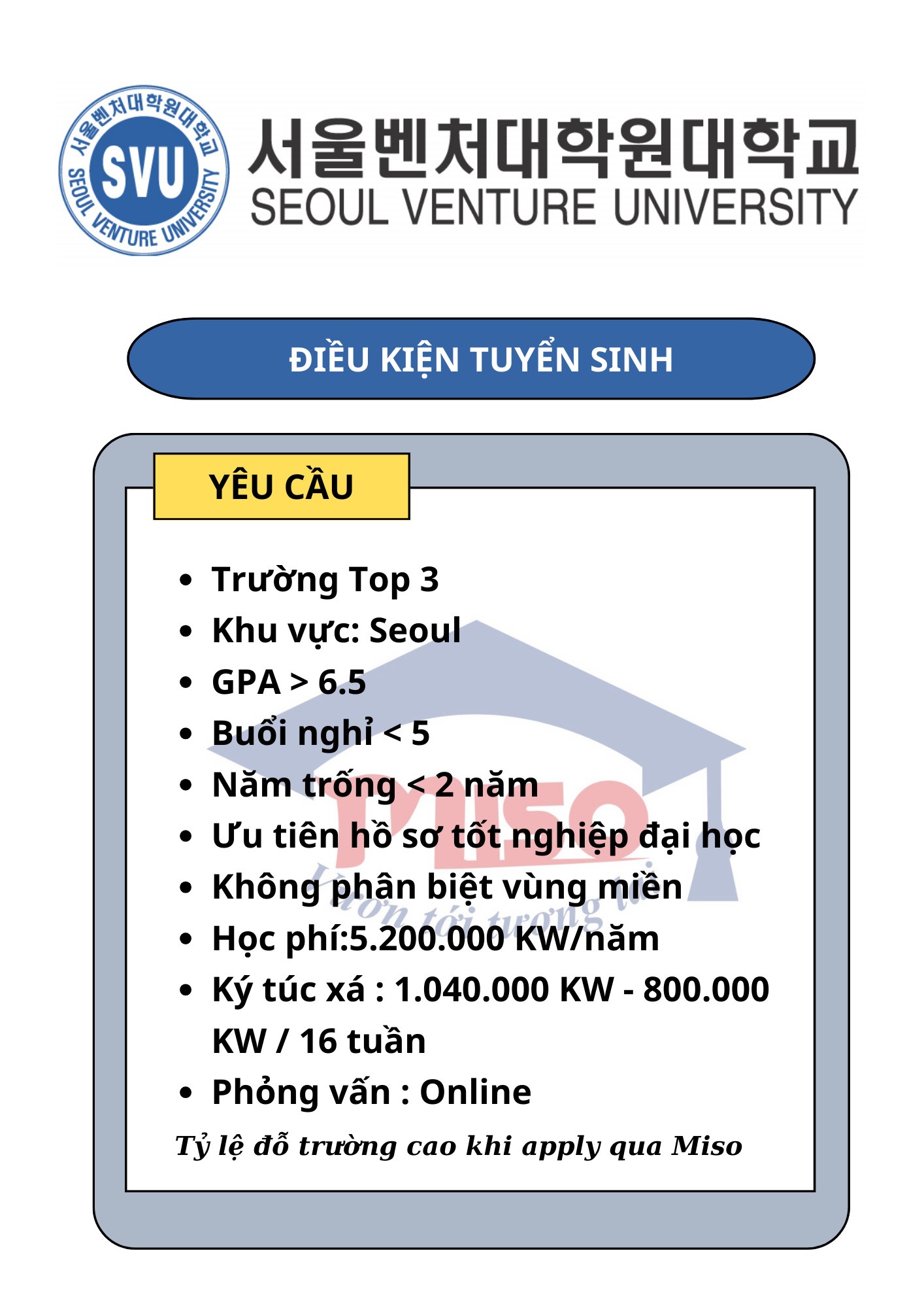 Đại học Seoul Venture Hàn Quốc – đại học hàng đầu Gangnam - Miso du học Hàn Quốc